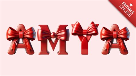Amya Red Bow Alphabet Font Text Effect Generator