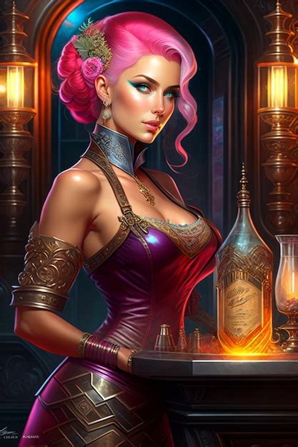 Premium Ai Image Pink Haired Beauty