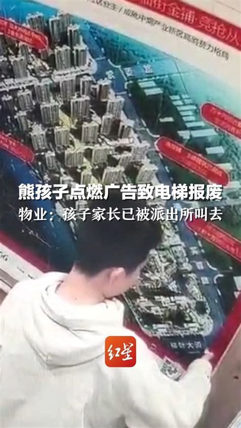 熊孩子点燃广告致电梯报废，物业：孩子家长已被派出所叫去凤凰网视频凤凰网