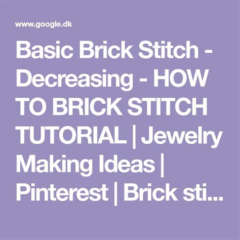 Basic Brick Stitch Decreasing Tutorial