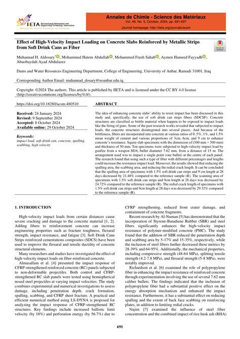 Pdf Effect Of High Velocity Impact Loading On Concrete Slabs Reinforced By Metallic Strips