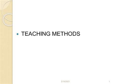 Teaching Methods Aligned To Objectives Pptx