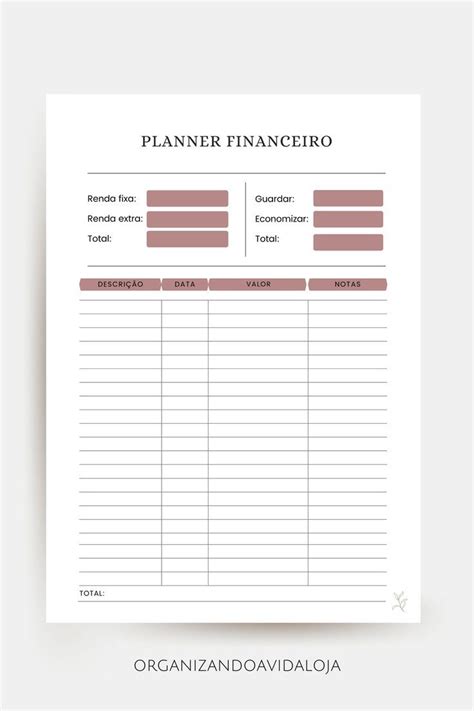 Planner Financeiro Para Download Artofit