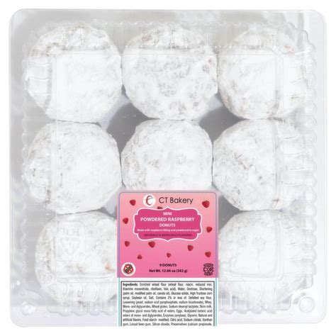 Ct Bakery Mini Powdered Raspberry Donuts 9 Count 1206 Oz Fairway