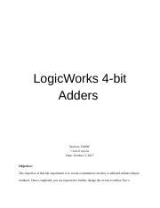 Logicworks Bit Adders Docx Logicworks Bit Adders Section W