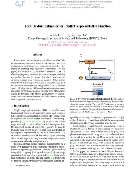 cvpr 2022 local texture estimator for implicit representation function pdf fourier transform