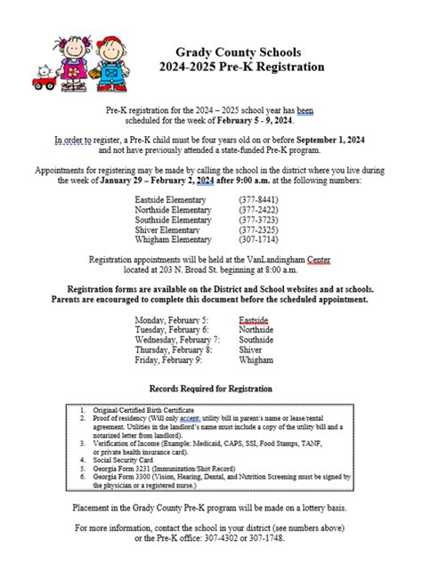 2024 2025 Pre K Registration Southside Elementary School