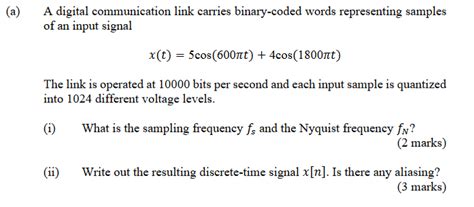 Solved A A Digital Communication Link Carries Binary Coded