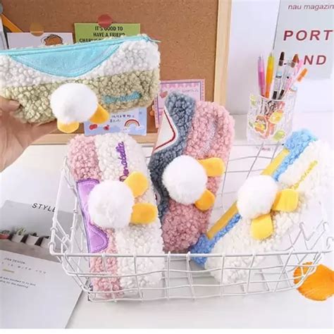 خرید و قیمت جامدادی پشمالو طرح اردک رنگ سبز جامدادی دخترانه ترب