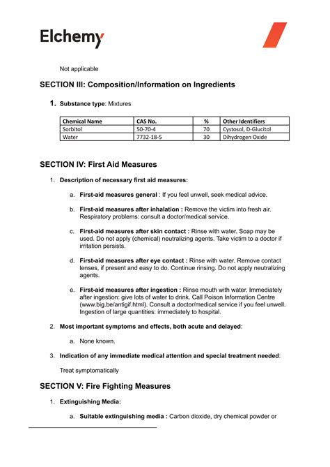 Sorbitol 70 Msds Elchemy Pdf