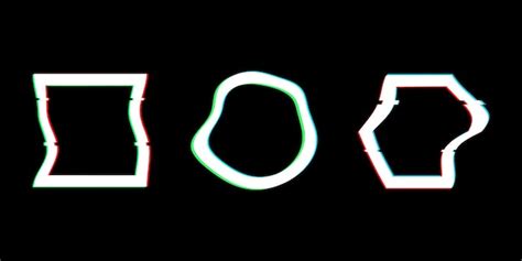 Premium Vector Geometric Shapes With Glitch Effect Circle Square