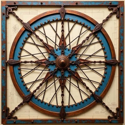 Free Industrial Compass Rose Image Wheel Compass Geometric
