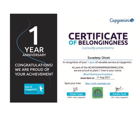 Suvadeep Ghosh On Linkedin Today Ive Completed 1 Year In This Company Thank You Capgemini For