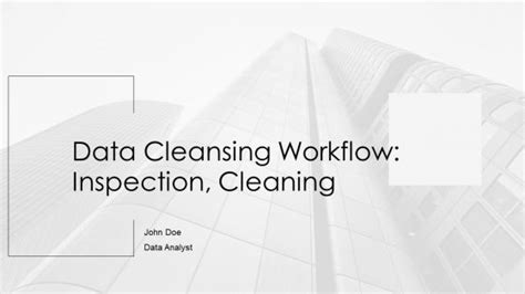 Data Cleansing Workflow Inspection Cleaning Ppt Sample At