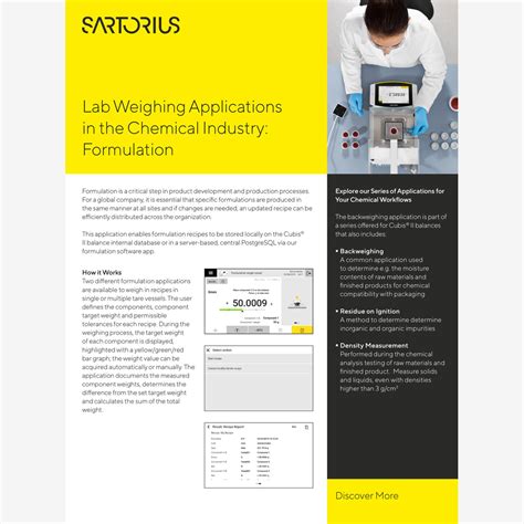 Lab Weighing Applications In The Chemical Industry Formulation Sartorius