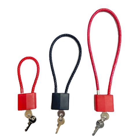 Trigger Hardened Steel Cable Padlock Red Black Anti Fire Anti Cutting