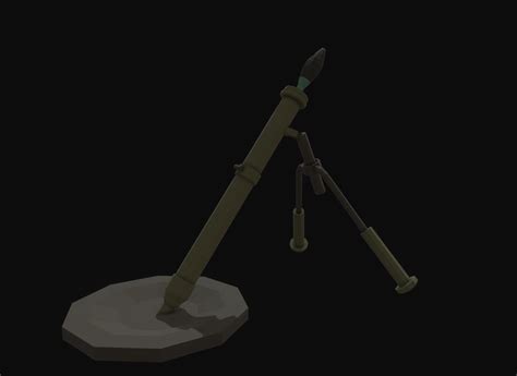 3d Model Mortar Low Poly Grenade Launcher Grenade Launcher Vr Ar