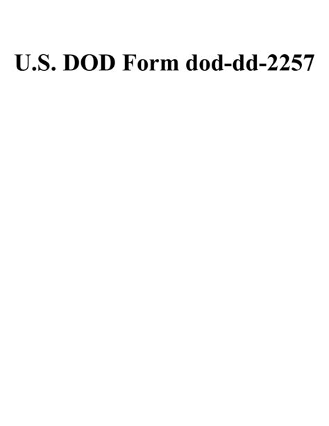 Us Dod Form Dod Dd 2257