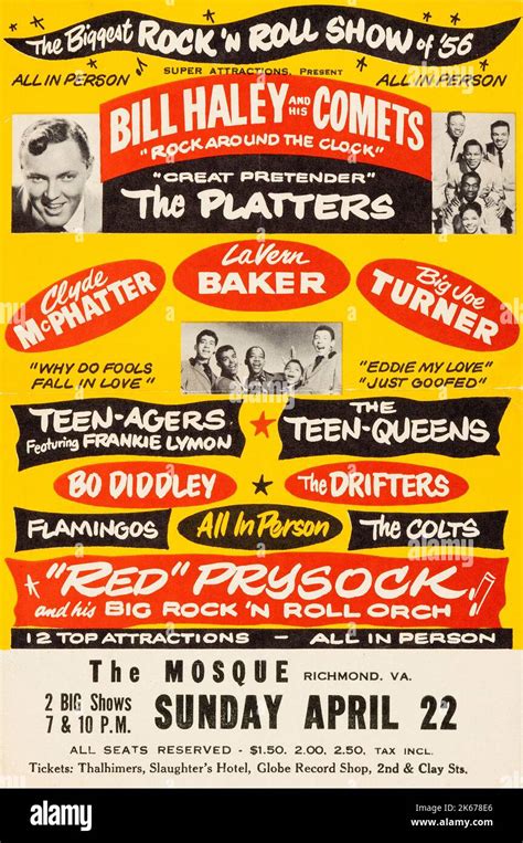Bill Haley And His Comets The Platters Bo Diddley 1956 Biggest Rock N