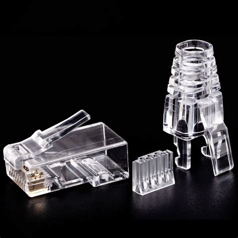 100pcs Cat6 Rj45 Connector Utp Cable Ethernet Jack 8p8c Network Cat 6