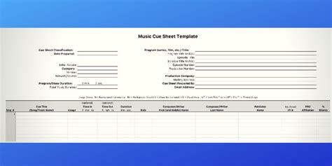 How To Make A Cue Sheet Eric Baum