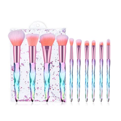 Juego De Brochas De Maquillaje Con Mango De Cristal Y Punta De Estrella Brocha De Maquillaje Con