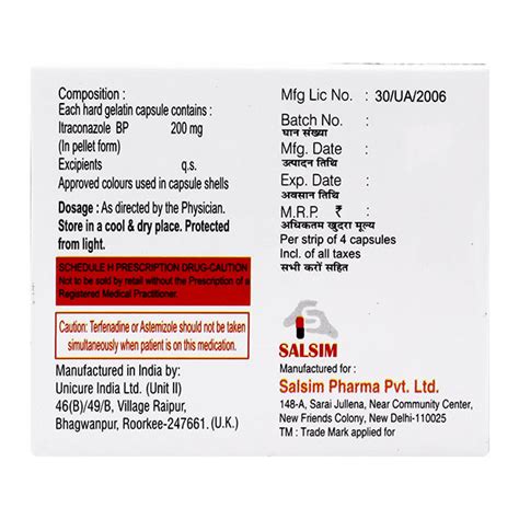 Buy Itgo 200 Capsule 4s Online At Upto 25 Off Netmeds