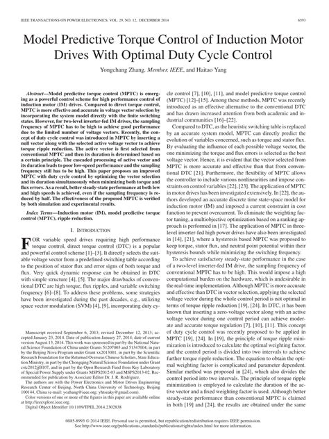 Pdf Model Predictive Torque Control Of Induction Motor Drives With