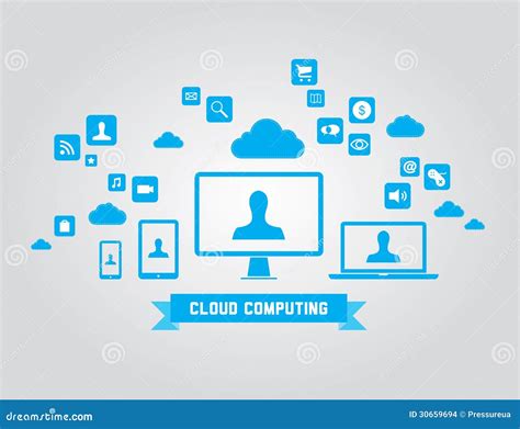 Elementos Computacionales Del Vector De La Nube Ilustración Del Vector