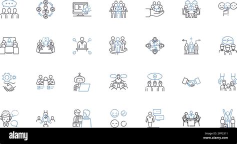 Bonding Line Icons Collection Connection Trust Relationship Unity Communication