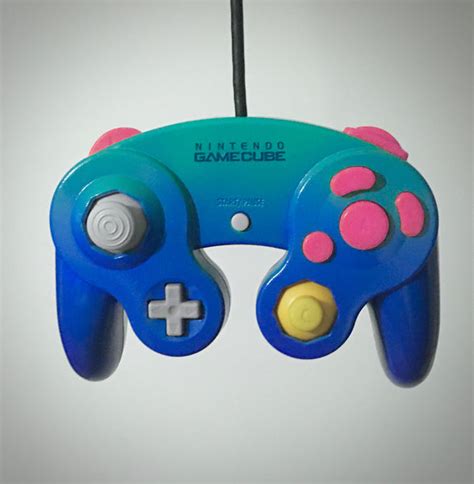 Turquoise Blue Gradient Gamecube Controller Jiikae