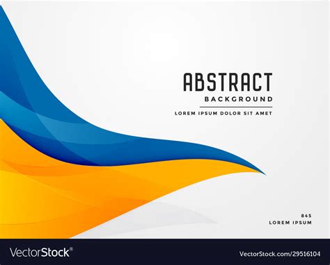 Abstract Blue And Yellow Wavy Shape Background Vector Image