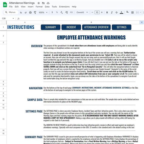 Employee Attendance Solution Warning And Points System Etsy