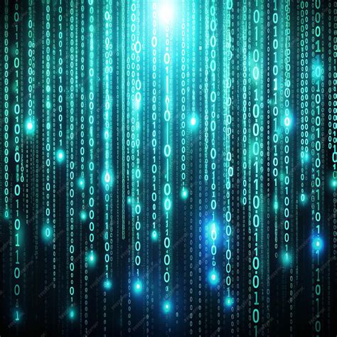 Digital Binary Code Tech Matrix Wallpaper With Falling Numbers Design