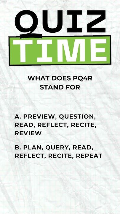 Quiz Time What Does Pq4r Stand For Youtube