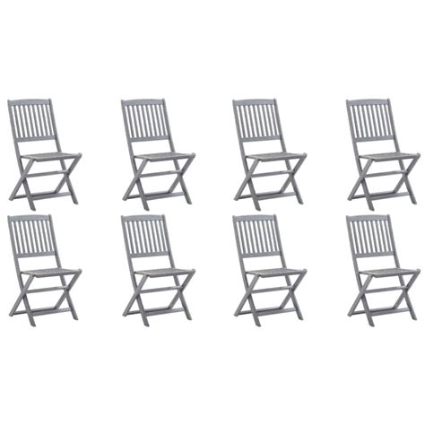 Lot De 8 Chaises Pliables De Jardin Siège De Terrasse Chaise D