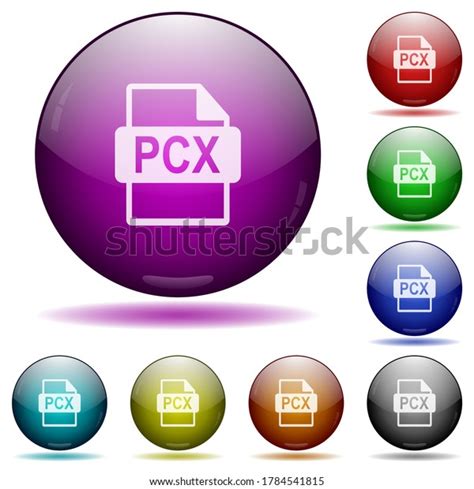 Pcx File Format Icons Color Glass Stock Vector Royalty Free 1784541815 Shutterstock