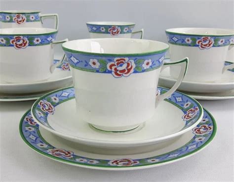 Palissy Vintage Blue Floral 14 Piece Tea Set Cups Saucers Plates £19 00 Picclick Uk