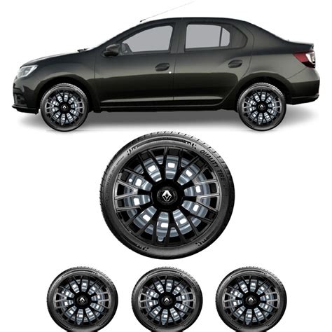 Kit 4 Calota Triton Aro 14 Preto Renault Clio Sandero Logan Shopee Brasil