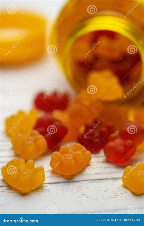 Chewable Gummy Vitamins Stock Image Image Of Background