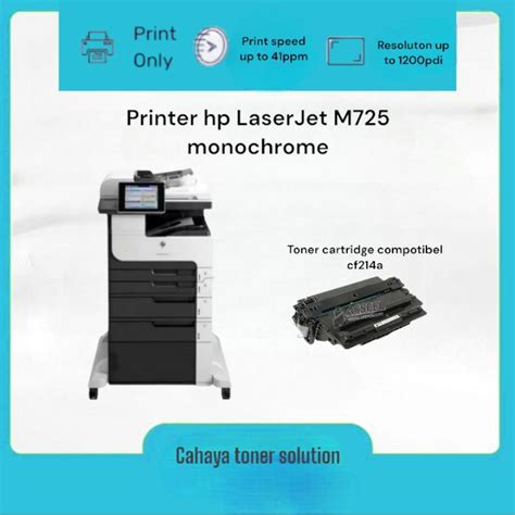 Jual Printer Hp Laserjet Enterprise Mfp M725 Printer Scan Copy A3 A4 A5