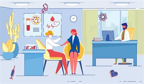 Linfirmière Retient La Seringue Et Fait Linjection Au Patient Vecteurs