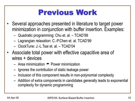 Ppt An Efficient Surface Based Low Power Buffer Insertion Algorithm