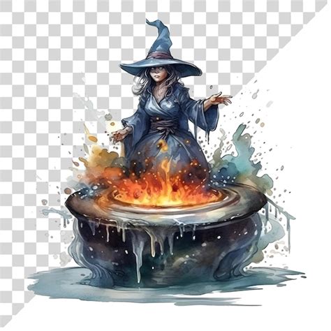 Acuarela Bonito Clipart Halloween Un Caldero De Una Bruja En Un Fondo