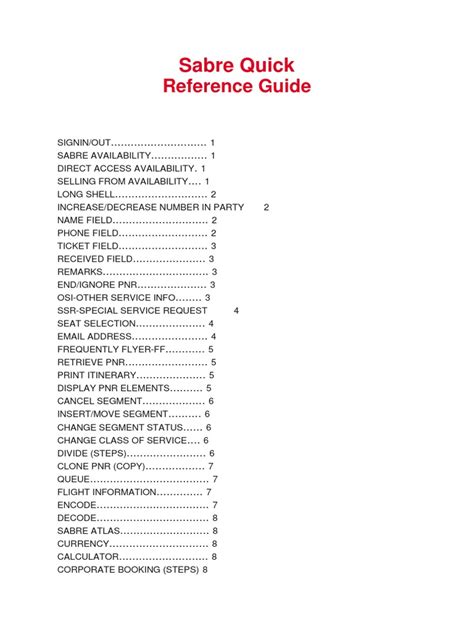 A Comprehensive Guide To Sabre Commands Essential Functions For