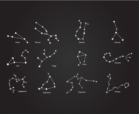 Clipart Of Star Constellations And Zodiac Symbols Royalty Free Vector