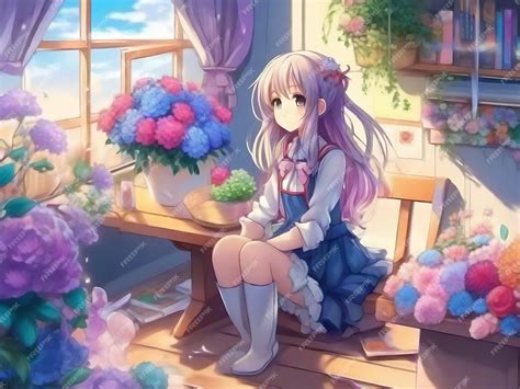 Premium Ai Image Anime Girl In The Room