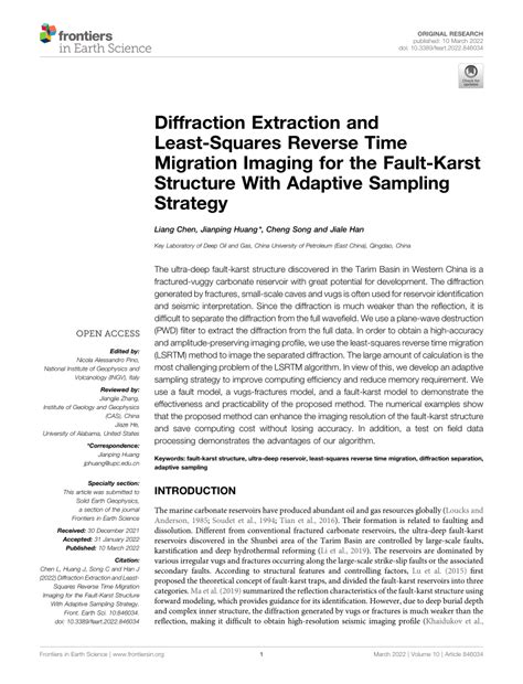 Pdf Diffraction Extraction And Least Squares Reverse Time Migration