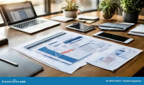 Productive Workspace With Digital And Analog Tools Stock Illustration Illustration Of