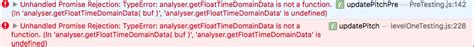 Javascript Analysergetfloattimedomaindata Does Not Exist In Safari